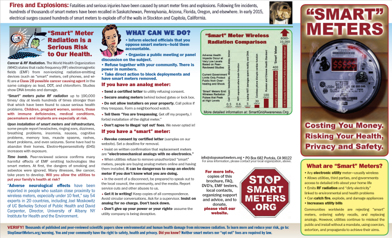 2016 4th Edition Stop Smart Meters! Brochures Now Available | Stop ...